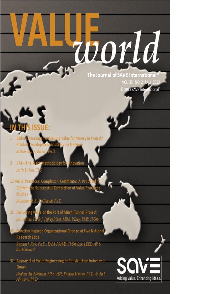 Value World Fall 2013 | PDF | Tacit Knowledge | Business Process