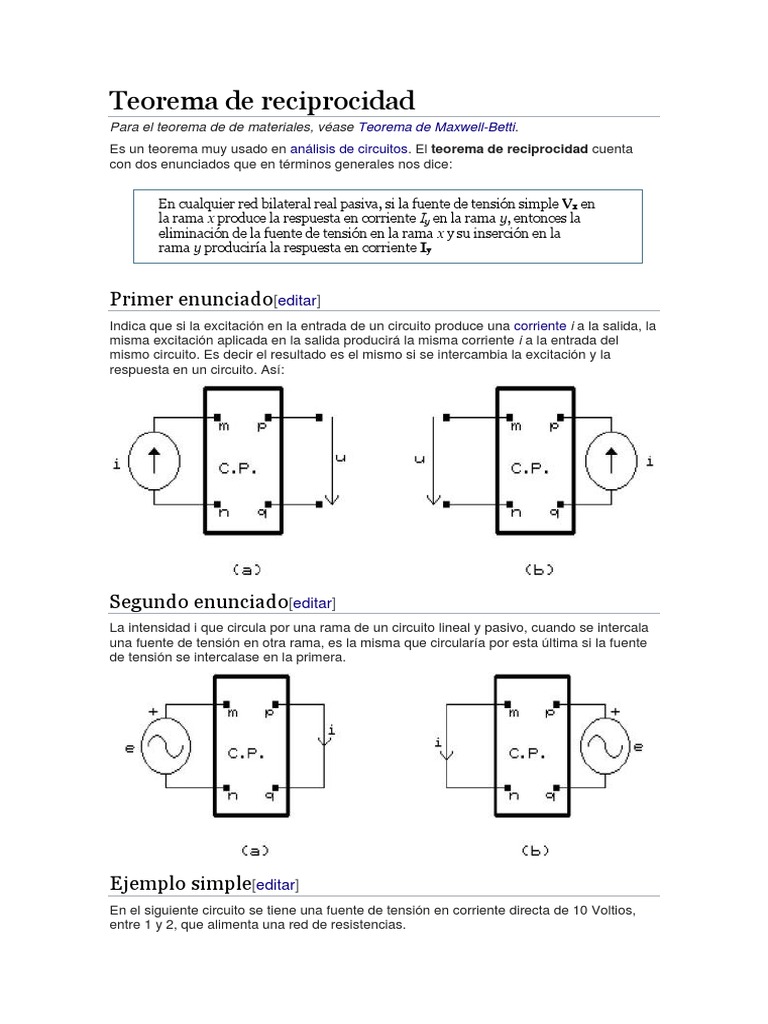Teorema de Reciprocidad | PDF