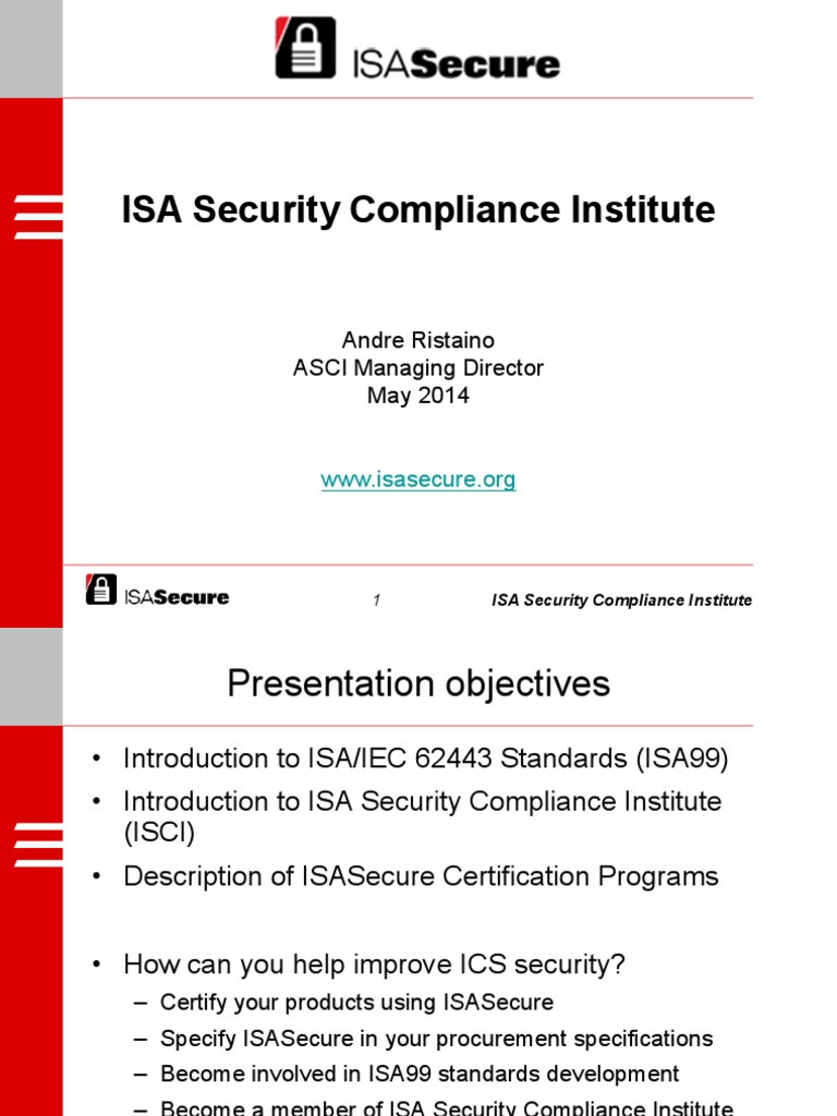 ISASecure Overview | PDF | Vulnerability (Computing) | Computer Security