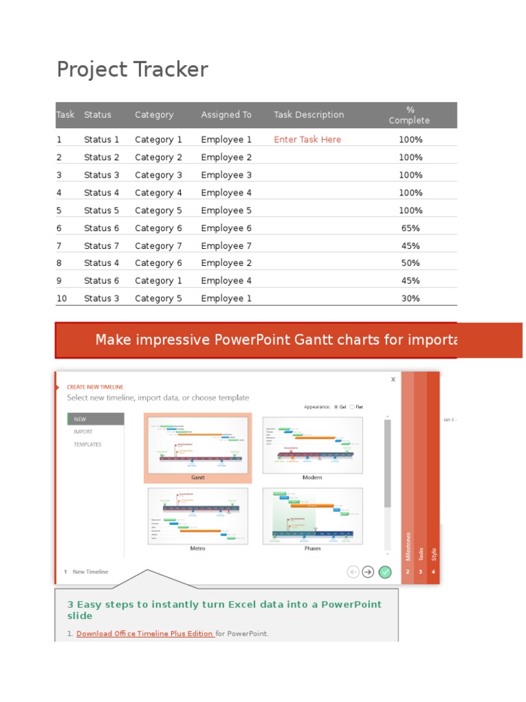 Excel Project Tracker | PDF | Microsoft Excel | Microsoft Power Point