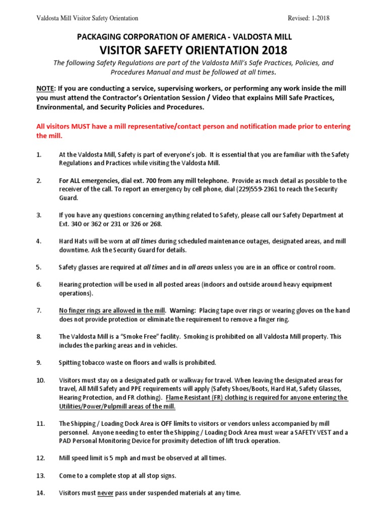 Visitor Safety Packet | PDF | Security Guard | Identity Document