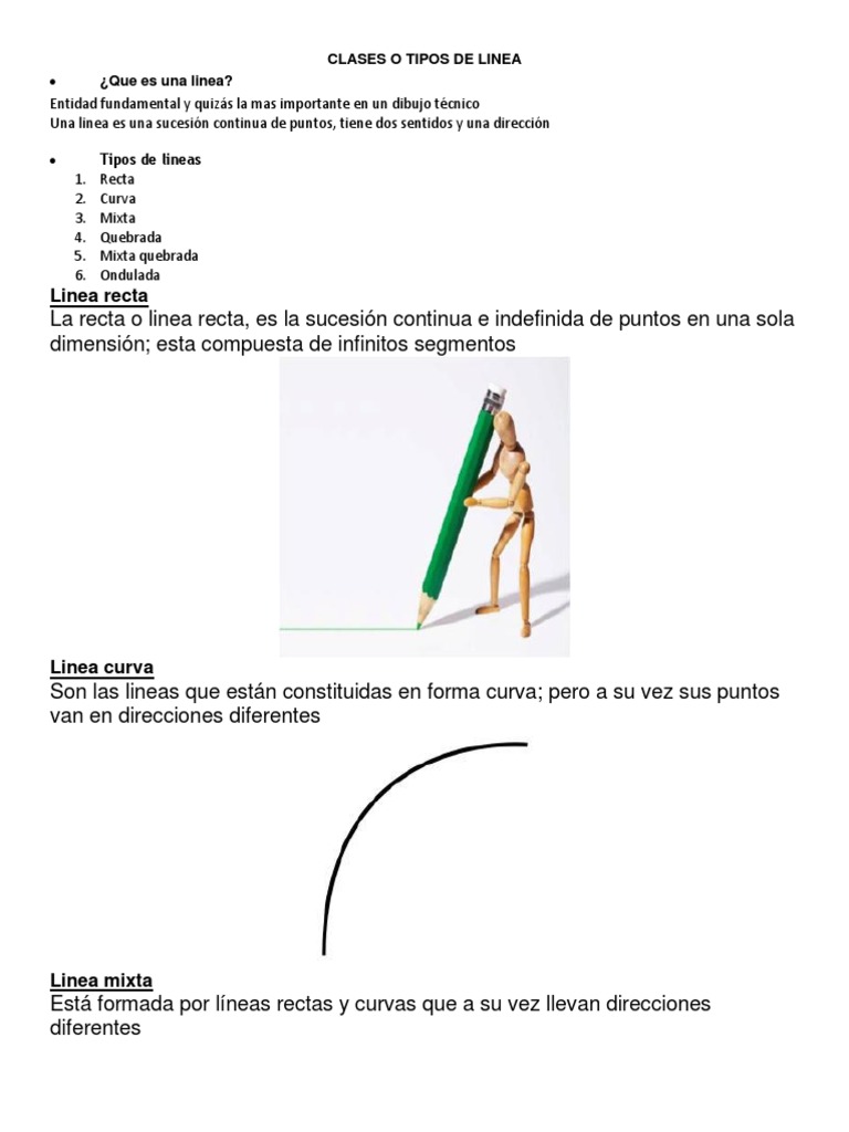 Tipos y Clases de Líneas en Dibujo | PDF | Curva | Geometría