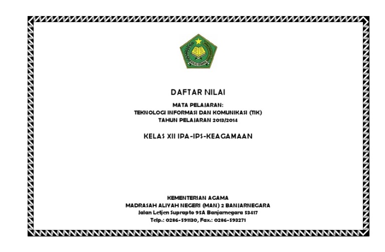 Cover Daftar Nilai | PDF