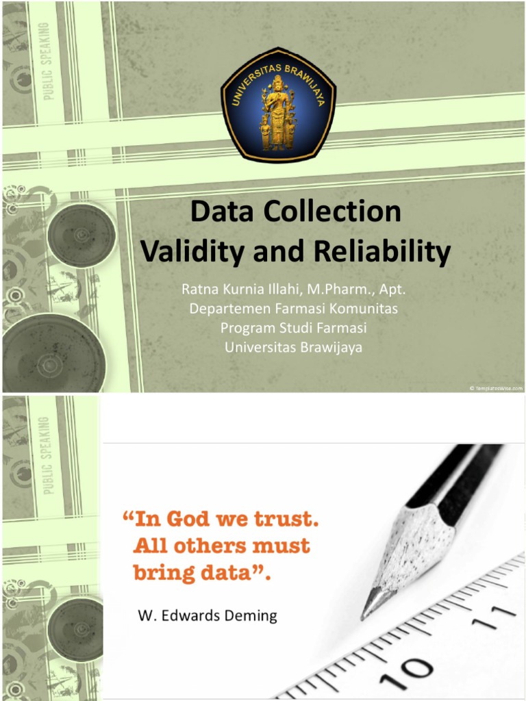 Data Collection, Reliability and Validity Metpen 2017 | PDF | Validity ...