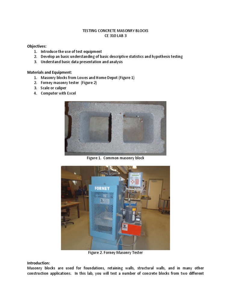 Testing Concrete Blocks_2 | Statistical Hypothesis Testing | Masonry