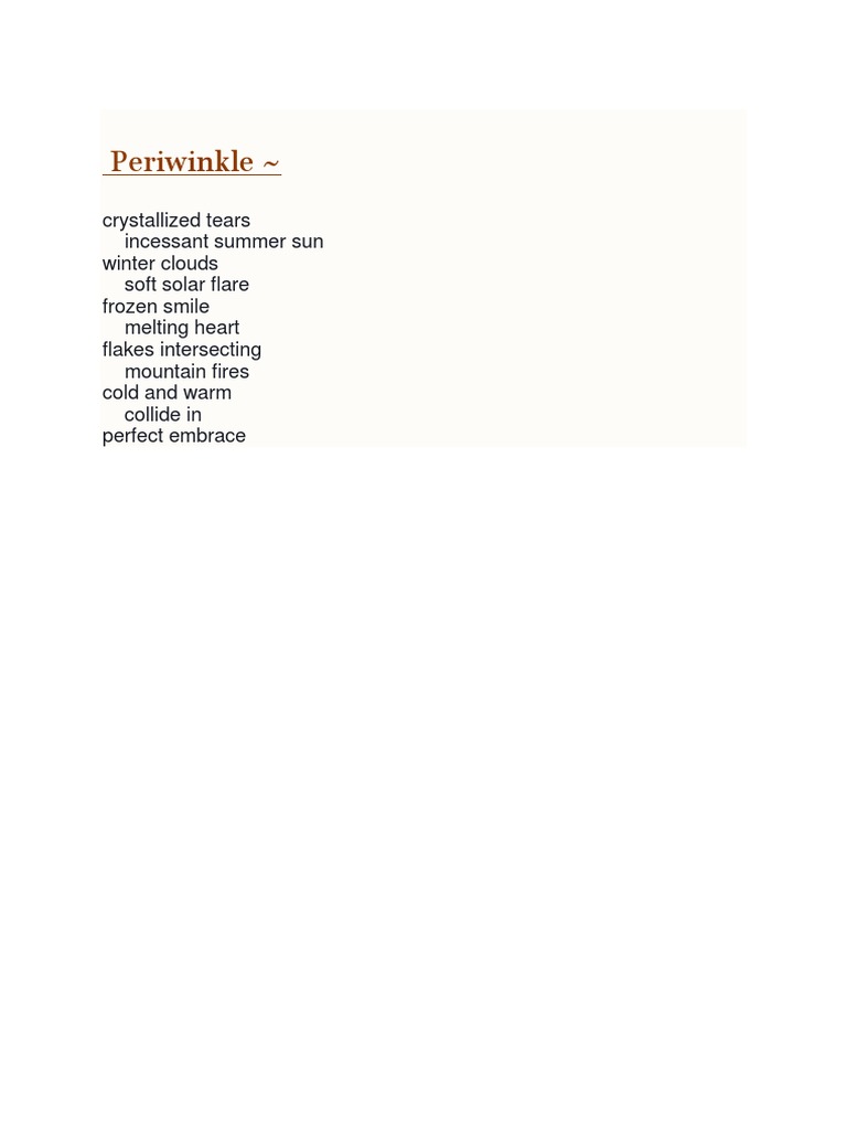 Periwinkle | PDF