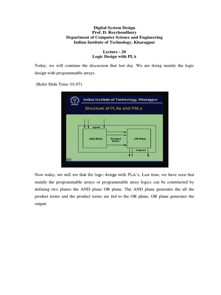 Lec 20 | PDF | Logic Gate | Matrix (Mathematics)