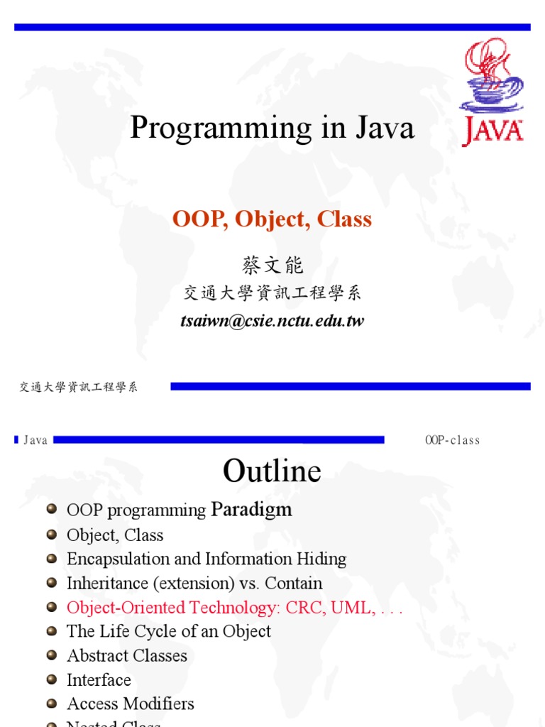 Programming In Java Oop Object Class Pdf Class Computer 4546