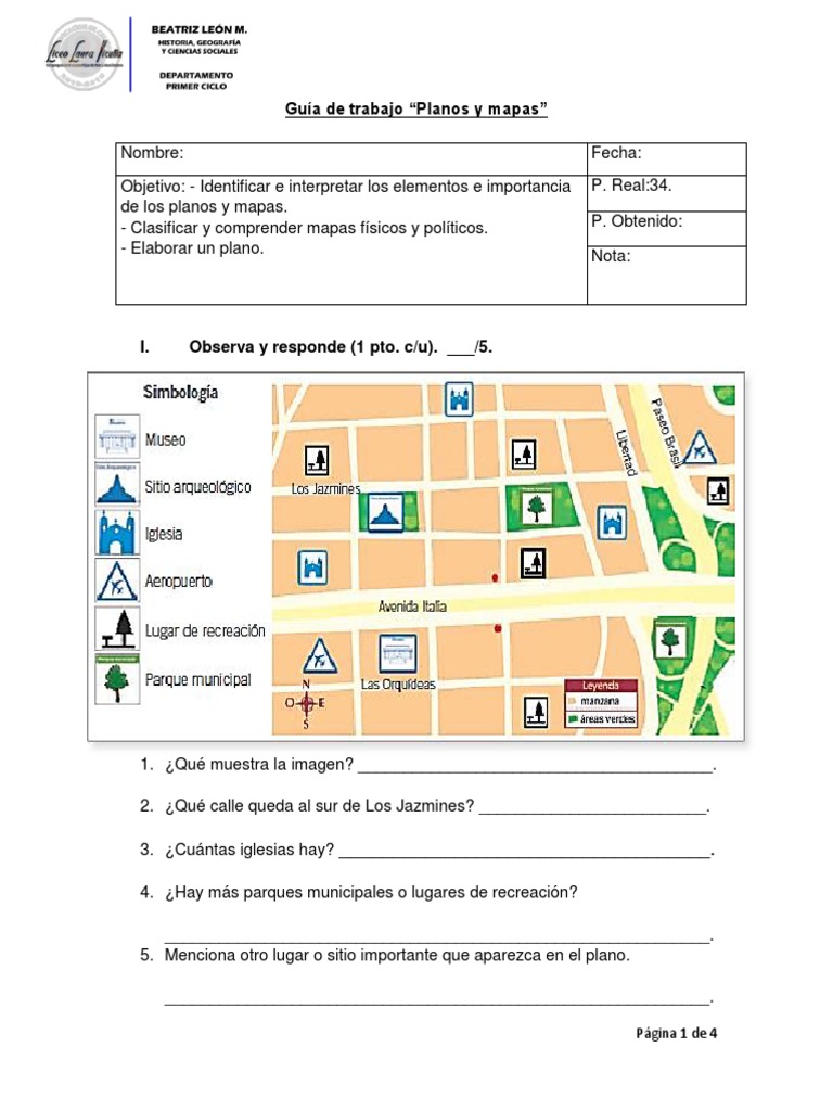 Guía de trabajo “Planos y mapas” | Los símbolos | Mapa