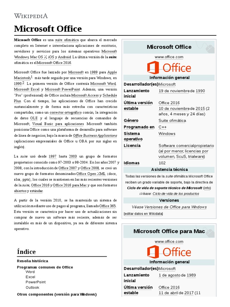 Microsoft Office | PDF | Software de microordenador | Microsoft Office