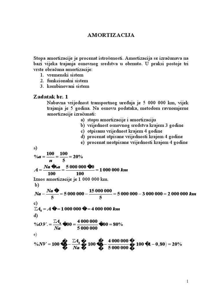 AMORTIZACIJA | PDF