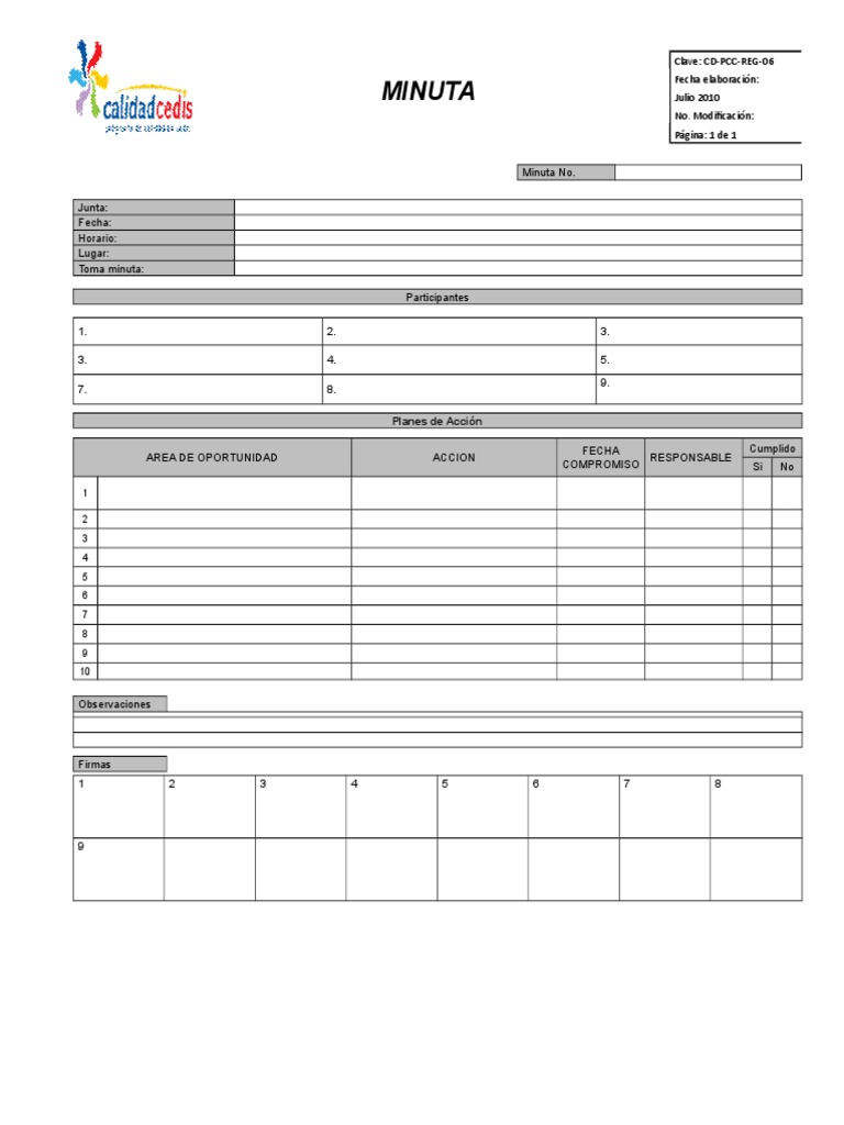 Formato para Minutas | PDF