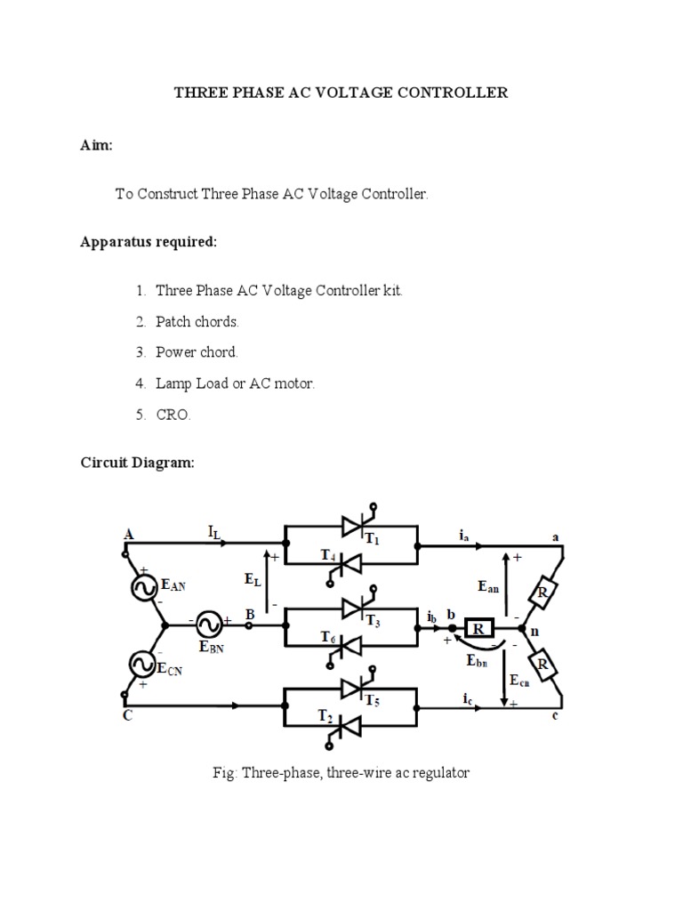 Three Phase Ac Voltage Controller | PDF | Alternating Current | Electronic Engineering