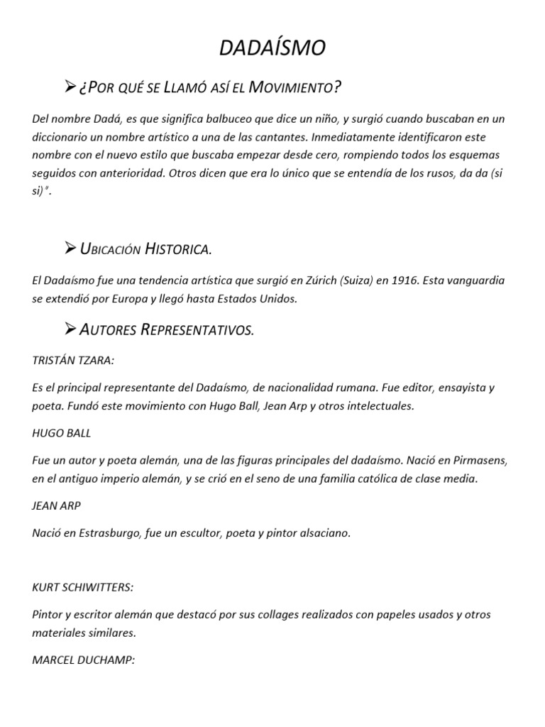Dadaism o | PDF | Movimientos de arte | Estética