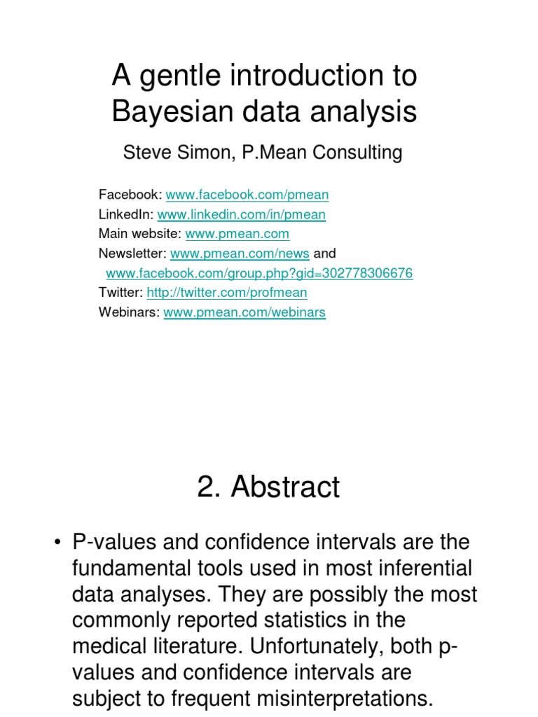 A Gentle Introduction To Bayesian Data Analysis: Steve Simon, P.Mean Consulting | Download Free ...