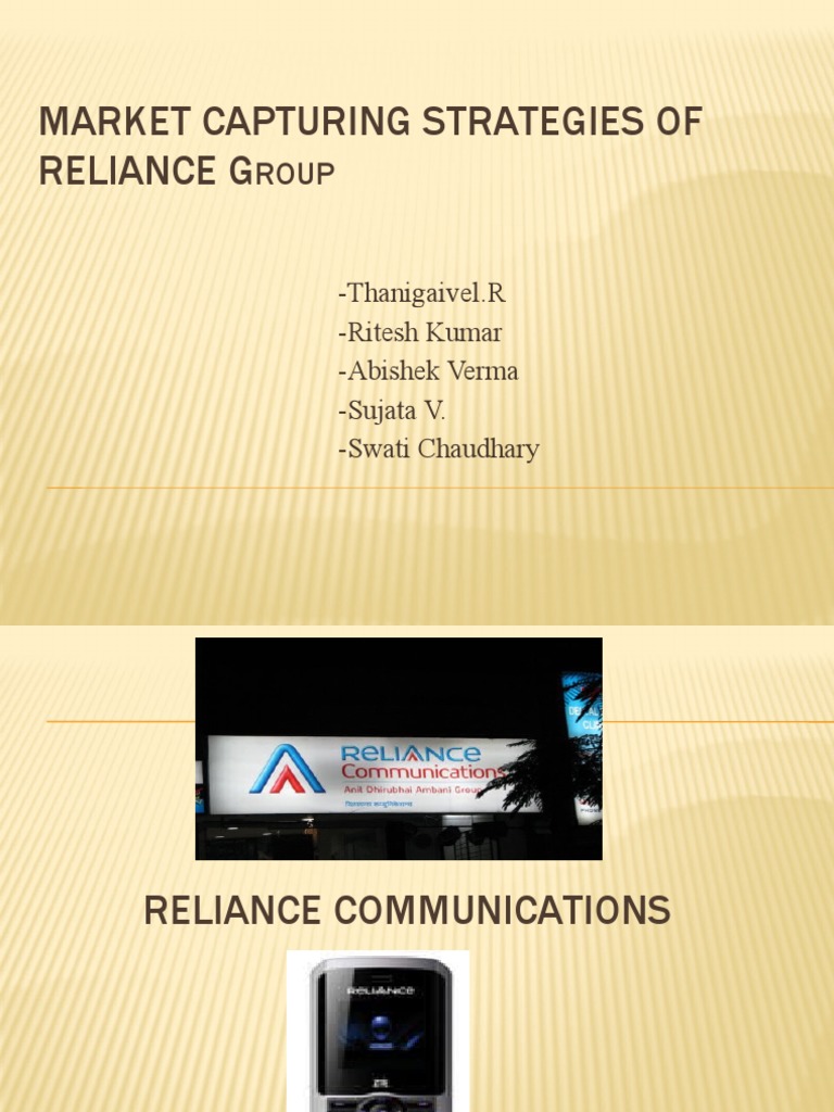 Market Capturing Strategies of Reliance Industries New | PDF | Market ...
