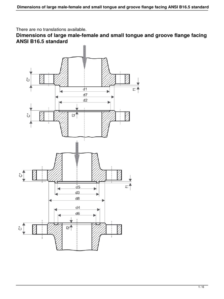 163 Dimensions of Large Male Female and Small Tongue and Groove Flange ...