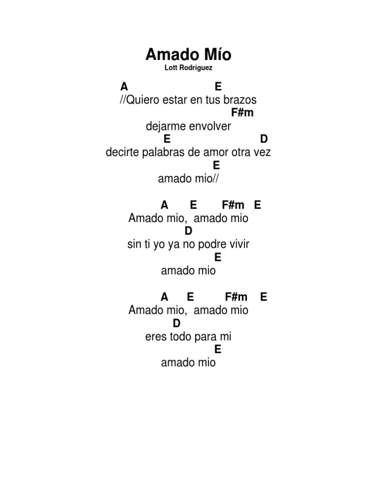 Amado Mío Acordes | PDF
