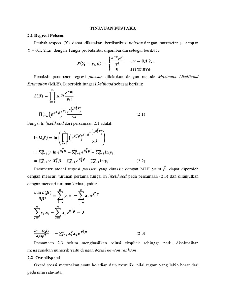 Tinjauan Pustaka Overdispersi | PDF | Metode & Bahan Ajar