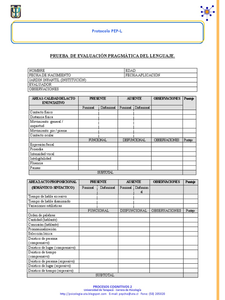Protocolo PEP-L 1 | PDF | Comunicación humana | Lingüística
