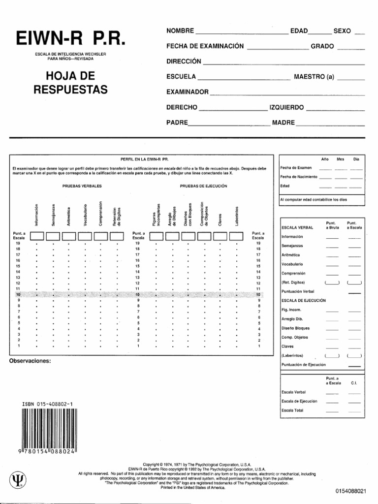 EIWN-R PR Protocolo | PDF