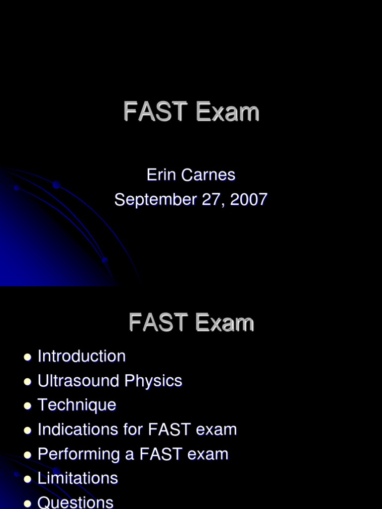 FAST Exam: Erin Carnes September 27, 2007 | PDF | Medical Ultrasound ...