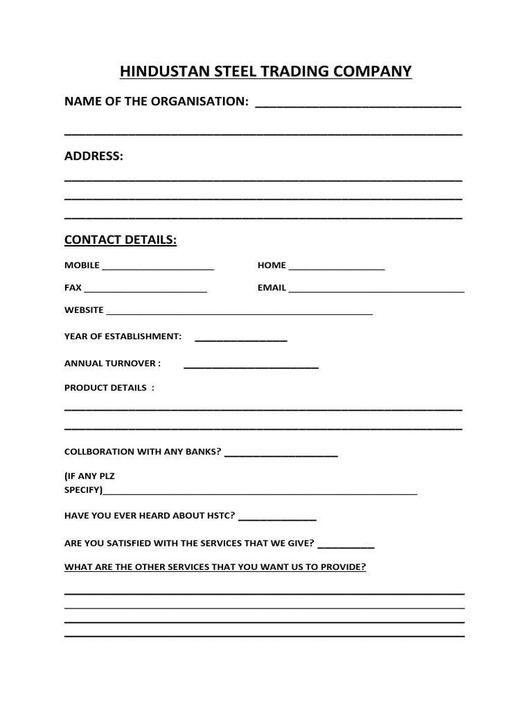 Steel Trading Company Survey | PDF | Business
