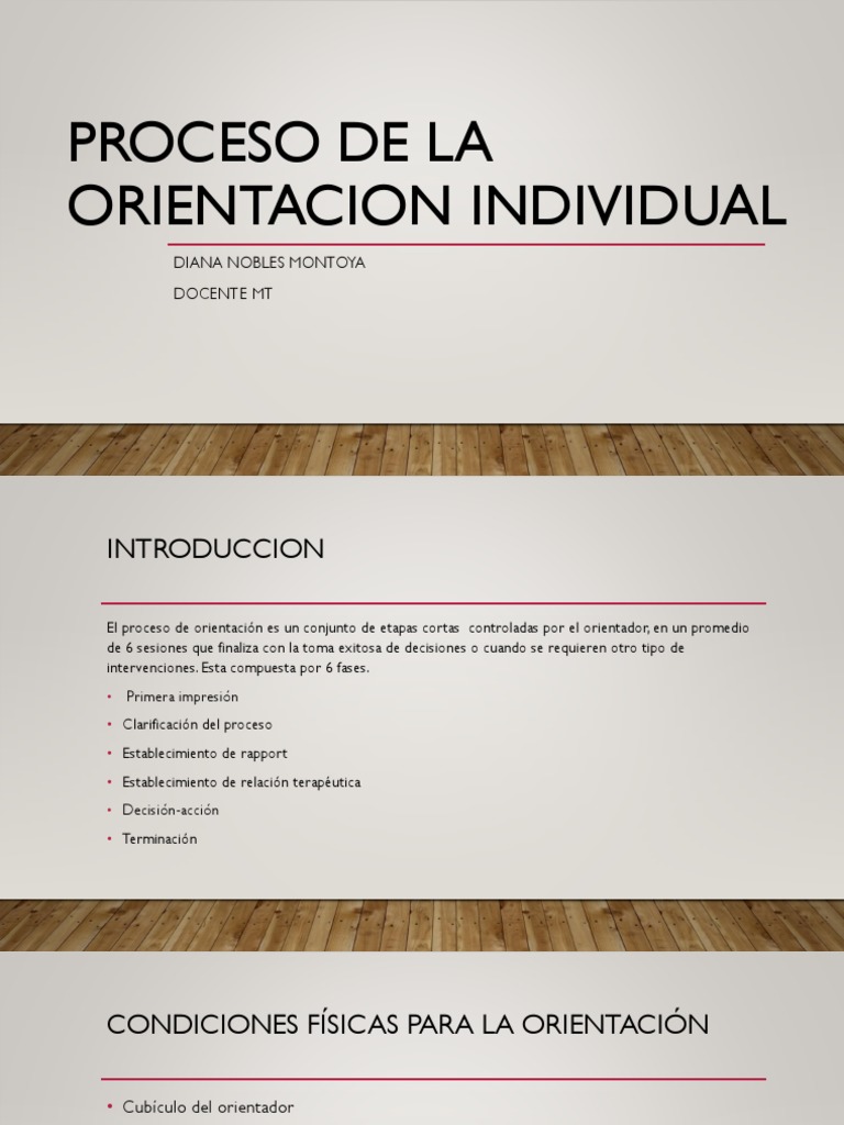 Proceso de La Orientacion Individual | PDF | Acción (filosofía ...