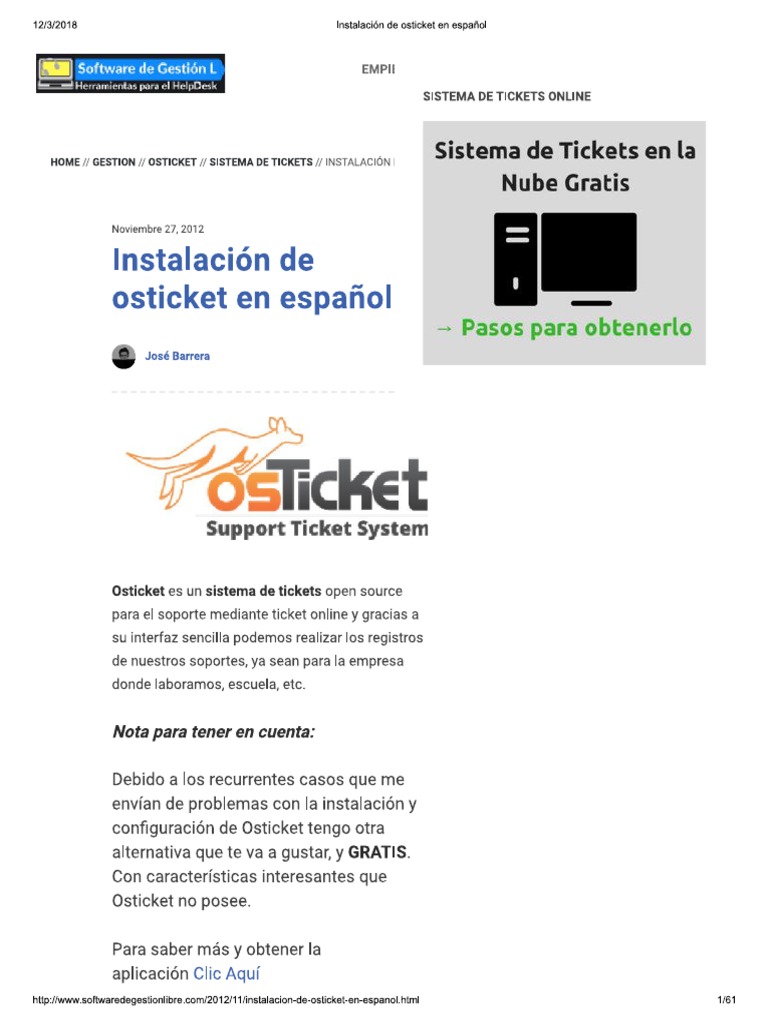 Instalación de Osticket en Español | PDF