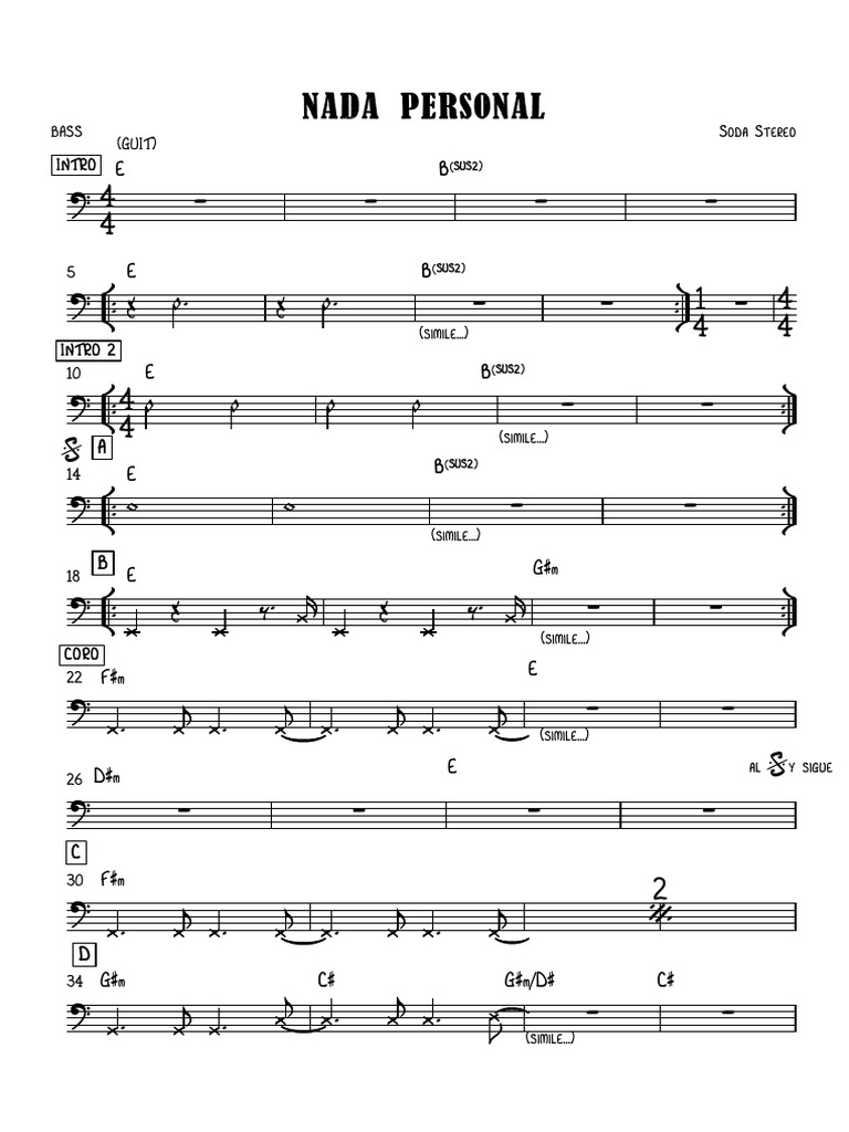 NADA PERSONAL - Partitura Completa | PDF