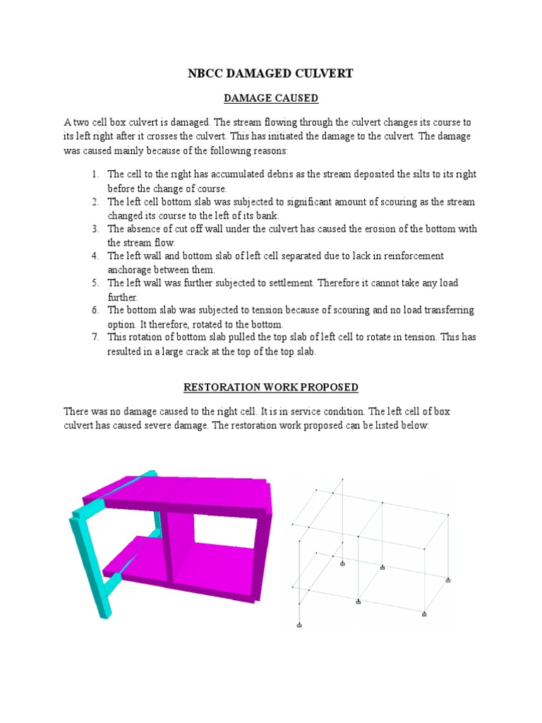 Restoration of A Damaged Box Culvert | PDF | Column | Beam (Structure)