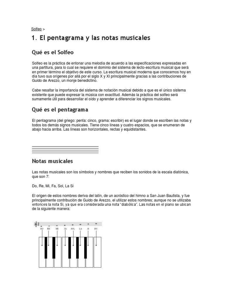 Pentagrama | PDF | Clave | Notación musical