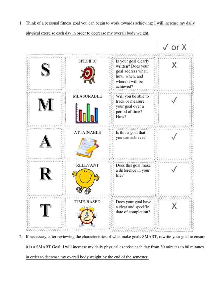Smart Goal Graphic Organizer - Example | PDF