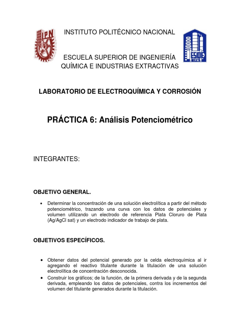 Practica 6 Electro | PDF | Valoración | Química
