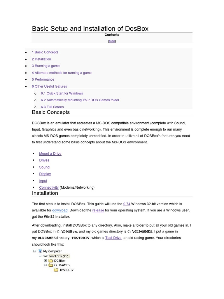 Basic Setup and Installation of DosBox (Tutorial) | PDF | Installation (Computer Programs) | Dos