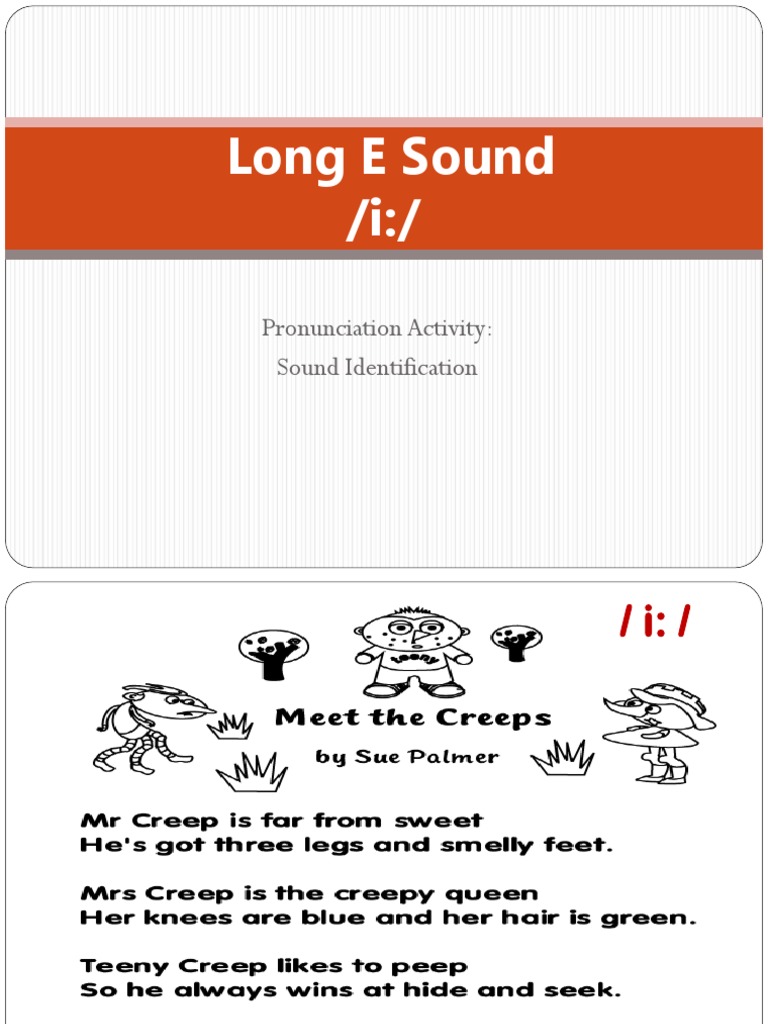 Long E Sound /i:/: Pronunciation Activity: Sound Identification | PDF ...