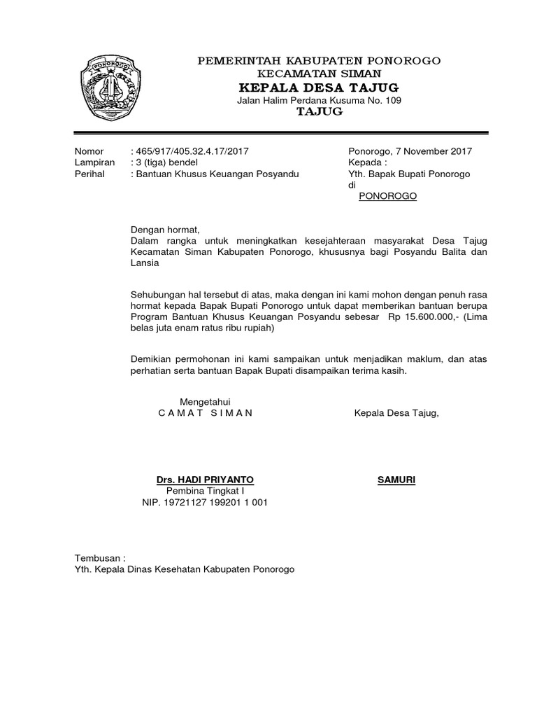 Proposal Posyandu Desa | PDF