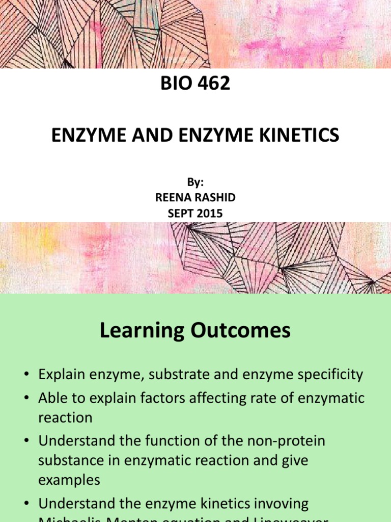 Understanding Enzyme Kinetics | PDF | Enzyme | Cofactor (Biochemistry)