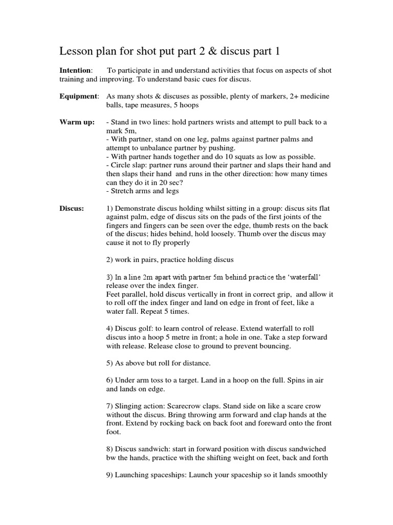 Shot and Discus | PDF | Hand | Finger