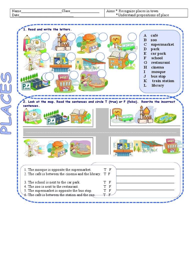 Places in Town Directions - 35551 | PDF