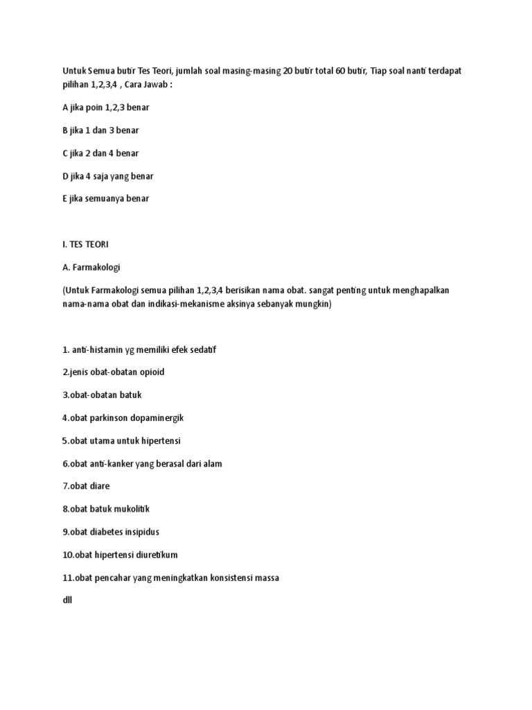 Soal | PDF | Kesehatan Holistik