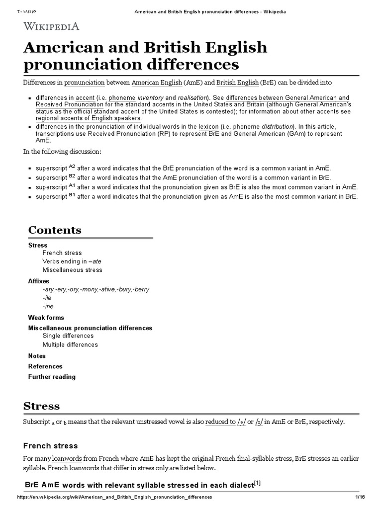 American and British English Pronunciation Differences - Wikipedia ...