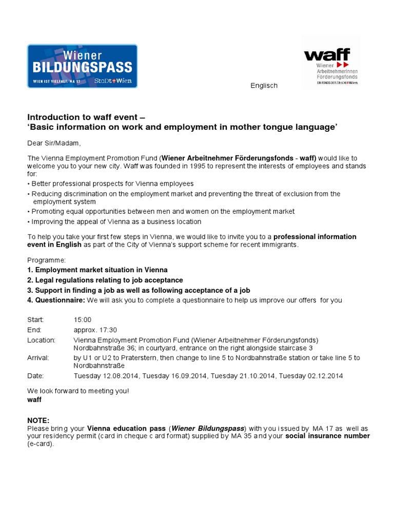 072014ENGL 1 Infoblatt | PDF | Career & Growth | Business
