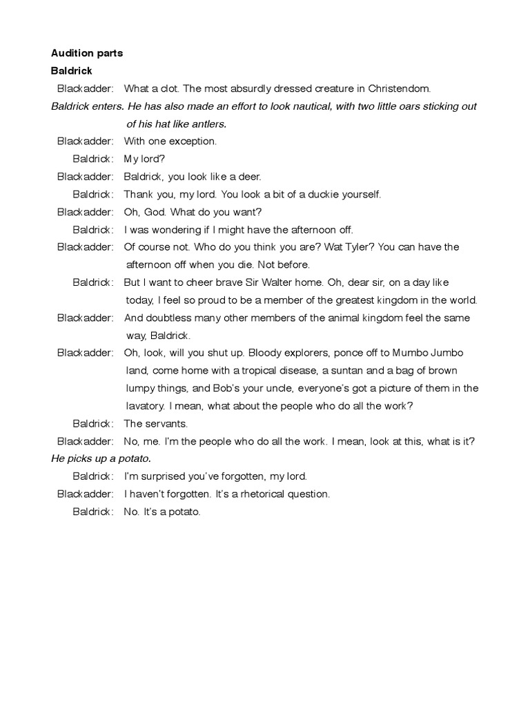 Audition Pieces | PDF