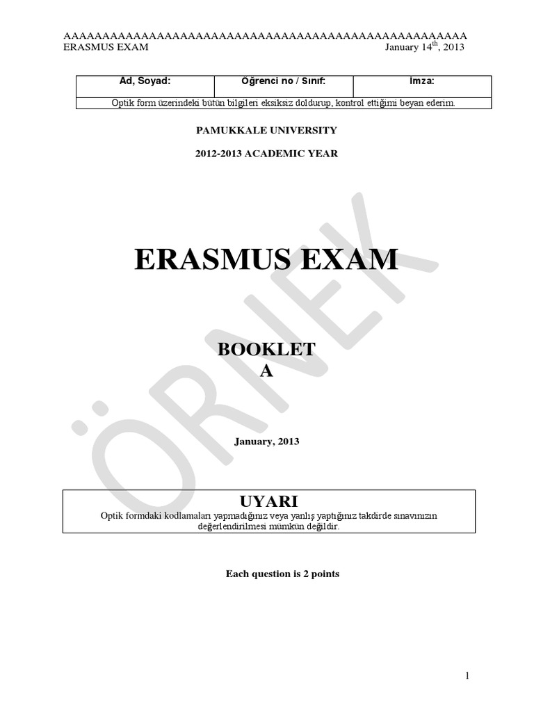 Erasmus Exam Guide | PDF | Employment | China