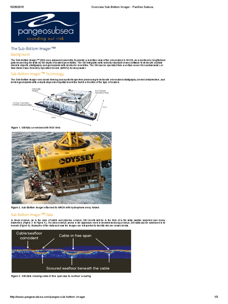 Overview Sub-Bottom Imager - PanGeo Subsea | PDF | Subsea (Technology) | Magnetometer