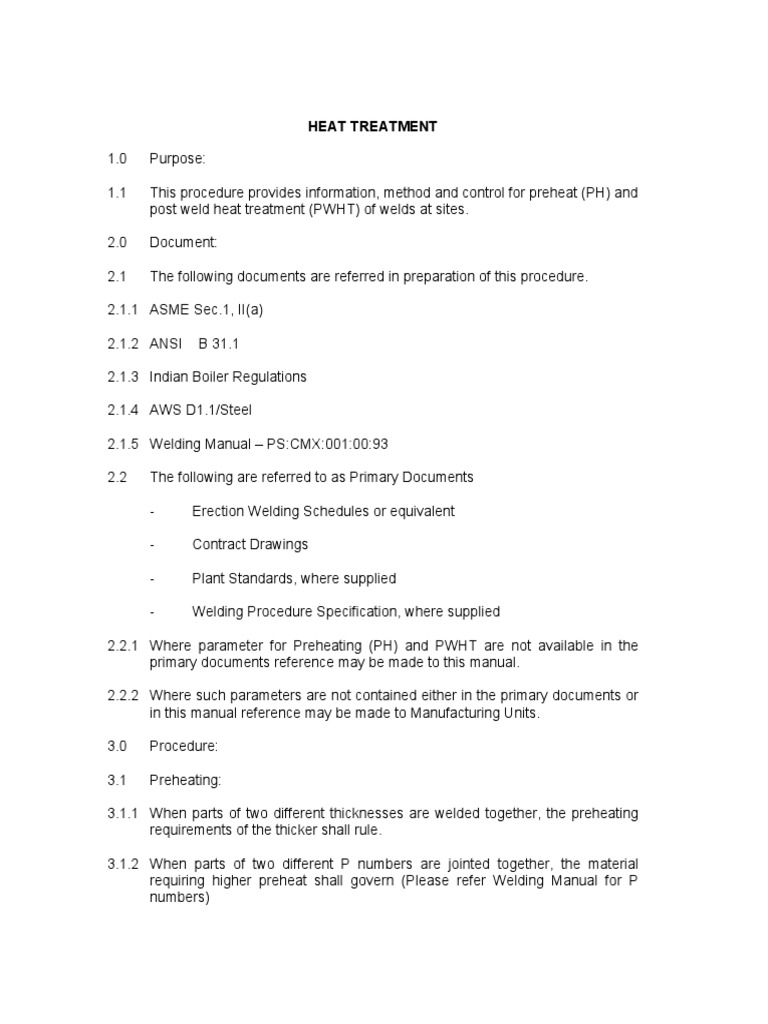 Sample Heat Treatment Procedure | PDF | Thermocouple | Welding