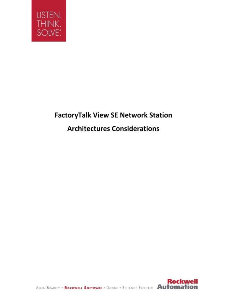 FactoryTalk View SE Network Station Architecture Considerations | PDF ...