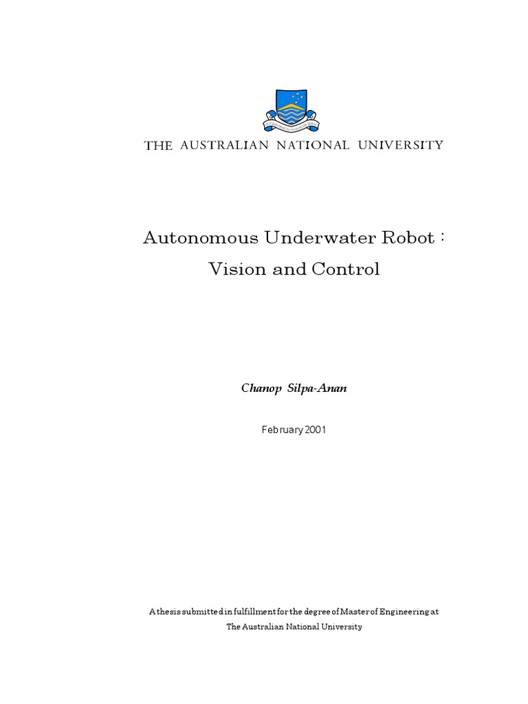 Autonomous Underwater Robot: Vision and Control: Chanop Silpa-Anan | PDF