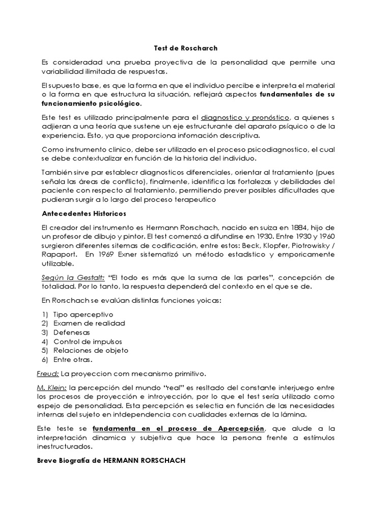 Test de Roscharch | PDF